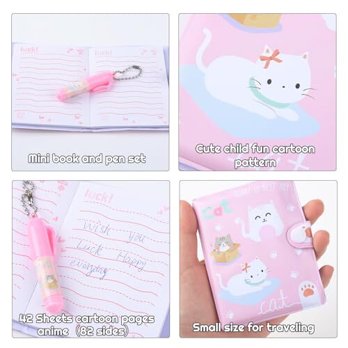 4 Pcs Small Notebook with Pen, Cute Notebooks for Girls, Mini Notebook ...