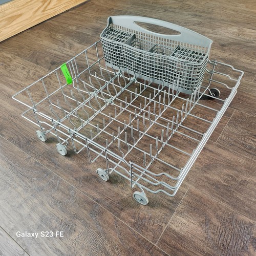 Frigidaire Dishwasher Lower Rack Assembly w/ Silverware Basket - OEM ...