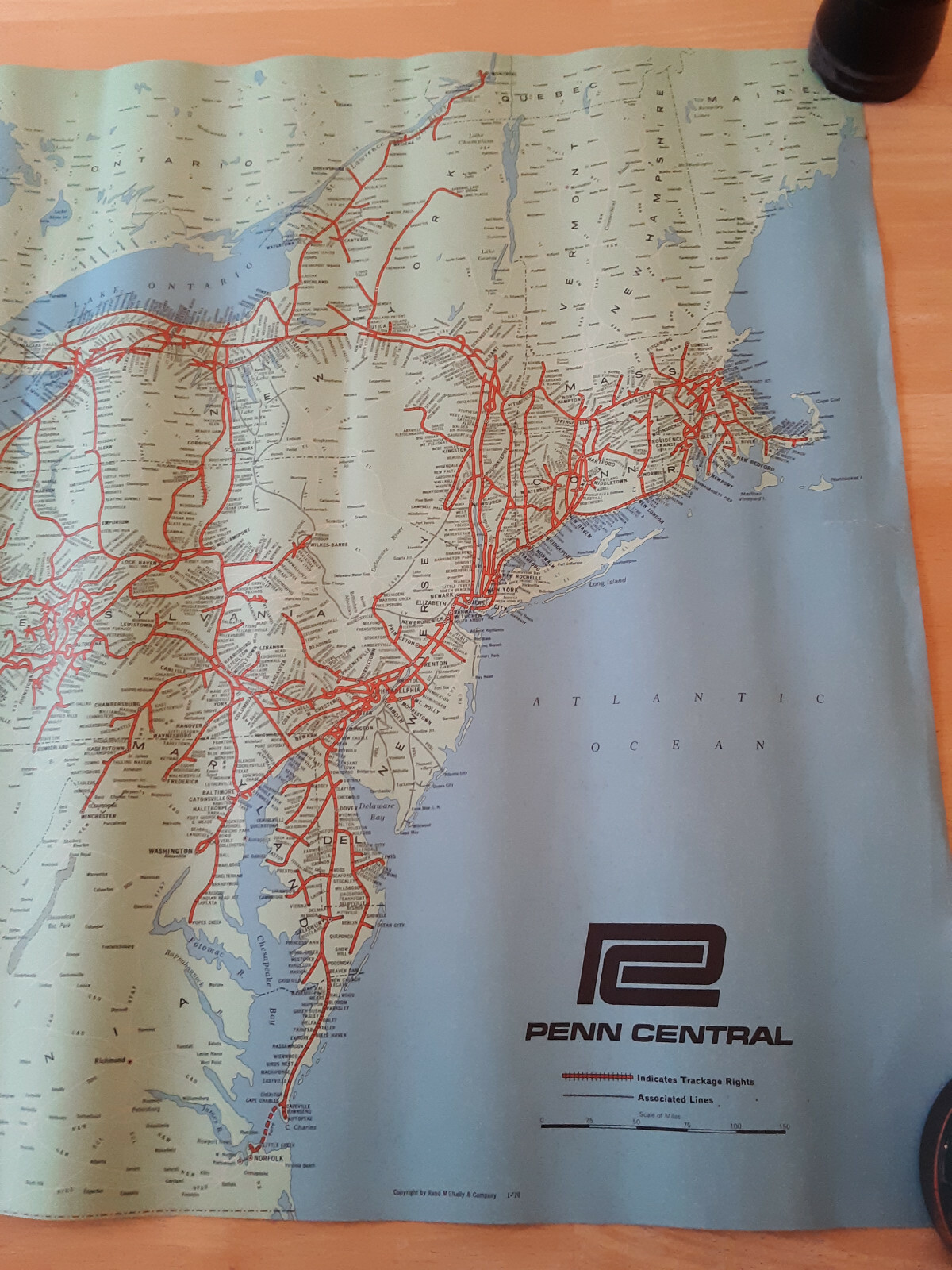 Penn Central Railroad Map - 1/70 - 33" x 20" | eBay