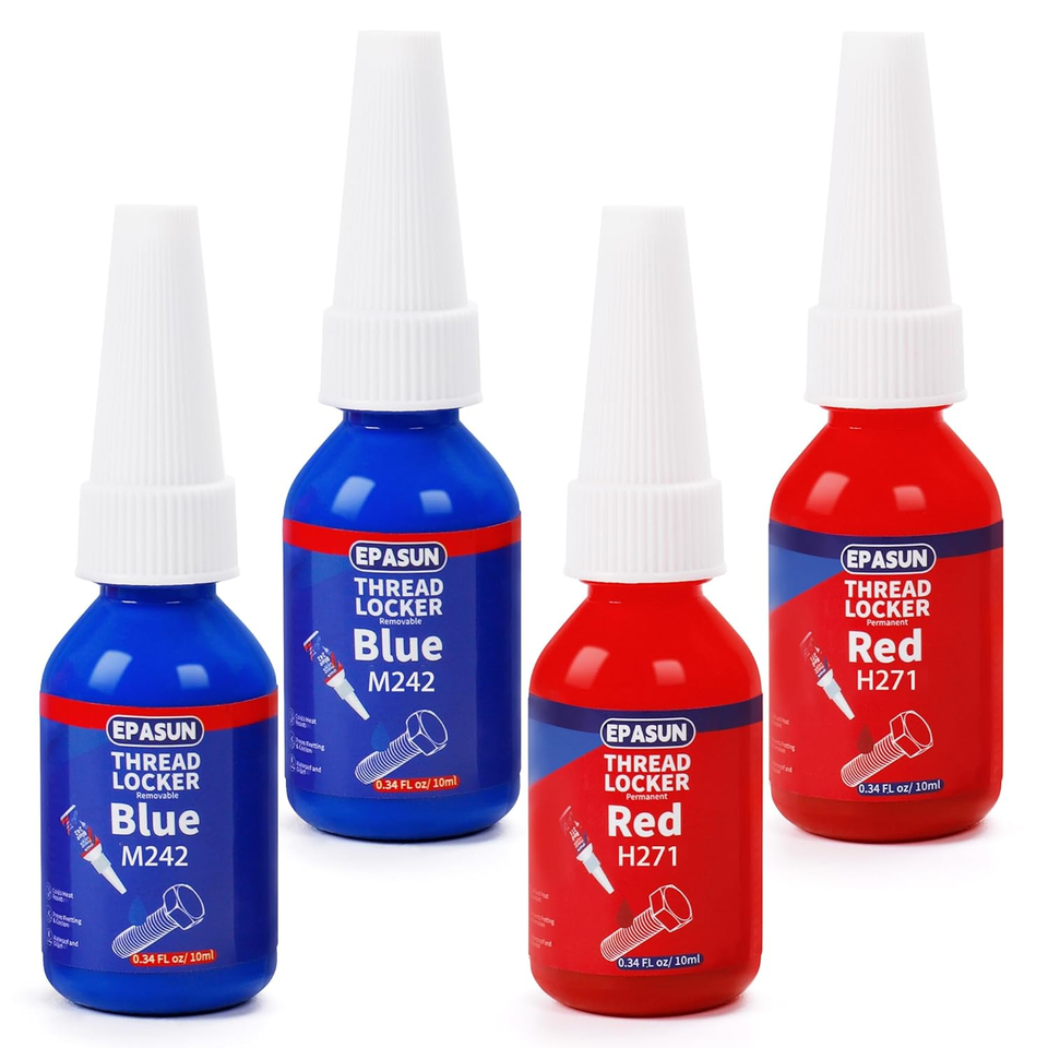 10 G X 4 Pack Thread Lock, Blue Lock Tight Threadlocker & Red, Medium ...