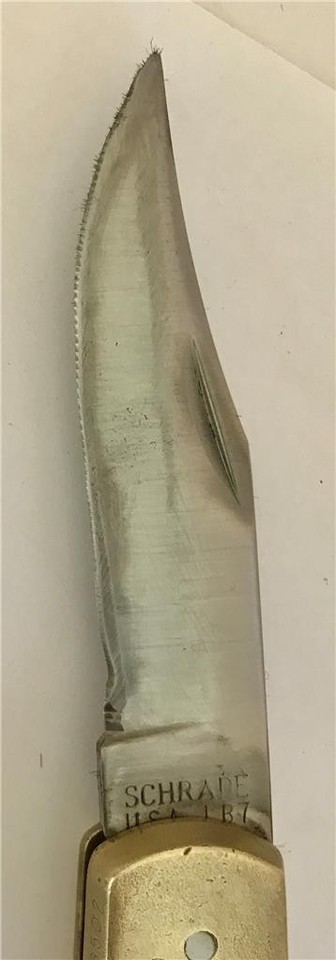 Vintage Schrade Lockback Fixed Blade Hunting Knife LB7 + Original ...