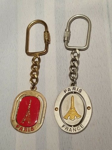 Lot of 2 Vintage Paris France Eiffel Tower Keyring Keychain , Free ...