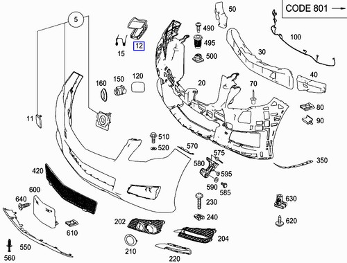 Mercedes W251 LH Head Light Washer Jet Door Flap Cover A2518850126 New ...