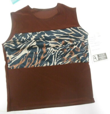 Medium child Dance Costume Leopard inset top Nutmeg Brown boys or girls ...