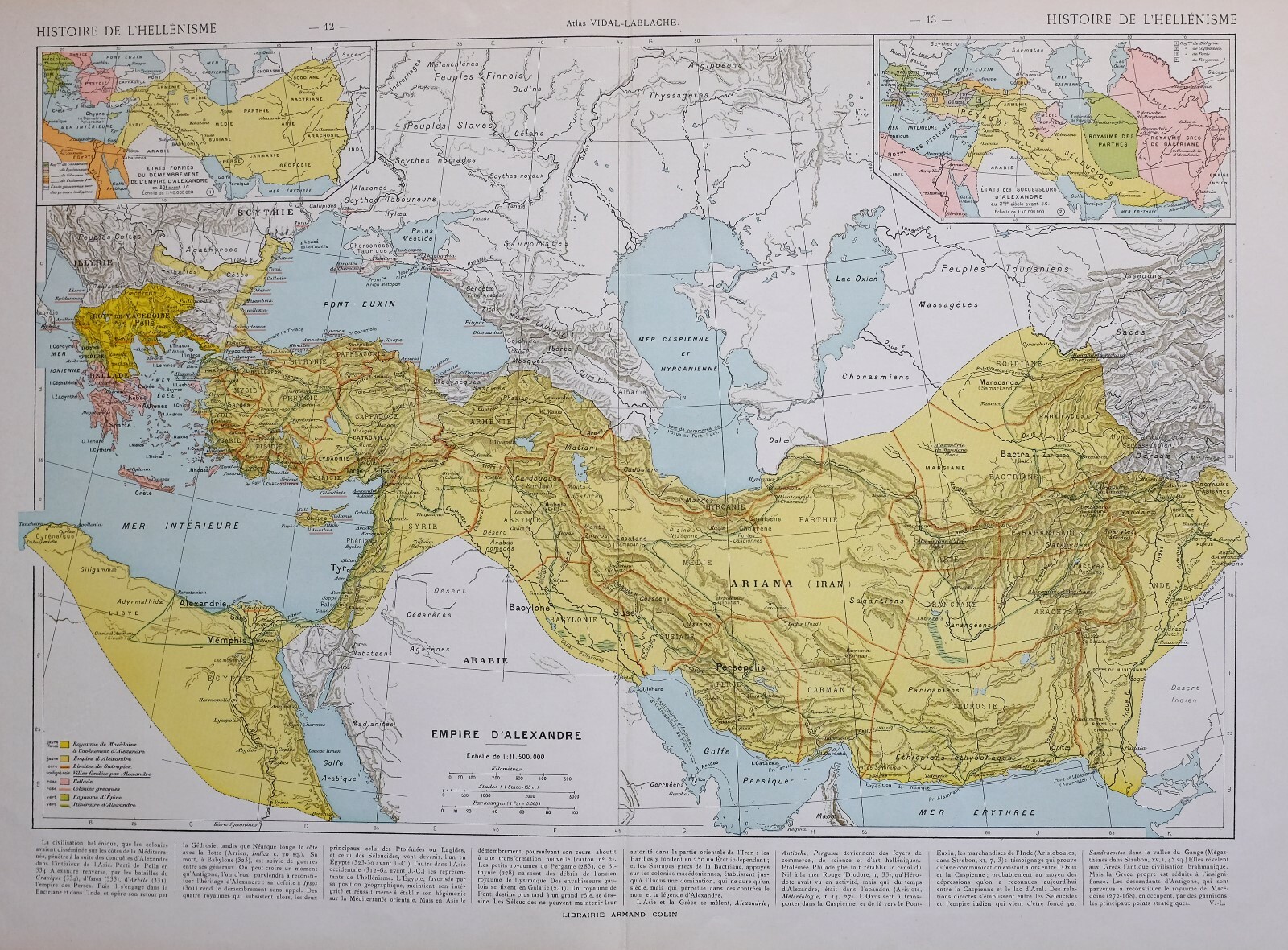 HISTORICAL MAP EMPIRE OF ALEXANDER MACEDONIA IRAN HELLENISM GREECE ...