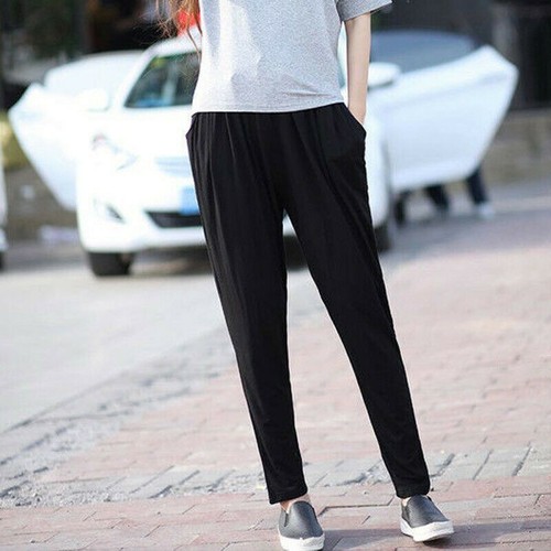 Lady Modal Loose Fit Pants Thin Jogger Sweatpants Harem Casual Yoga ...