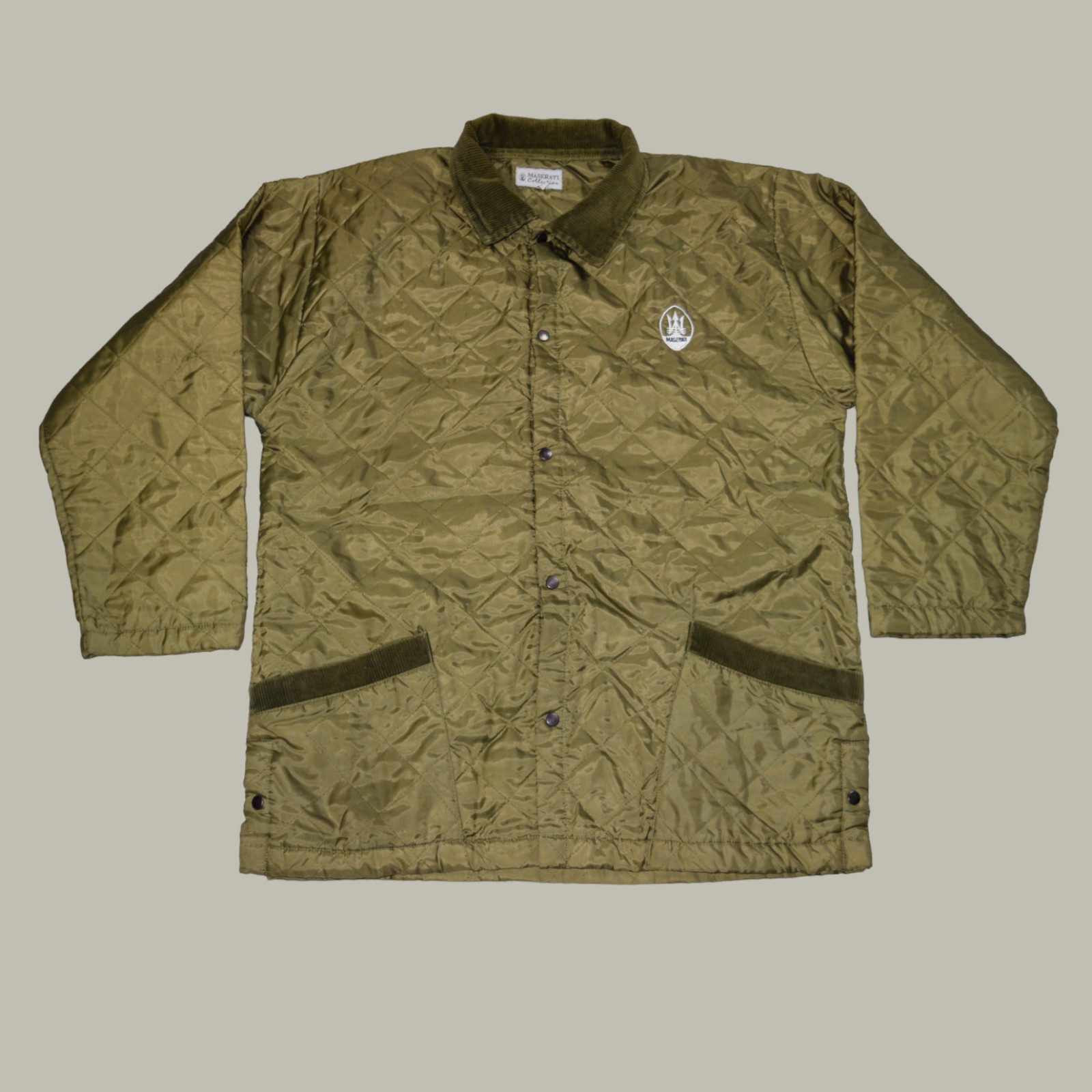 VINTAGE RARE MASERATI QUILTED JACKET CORDUROY TRIM BA… - Gem