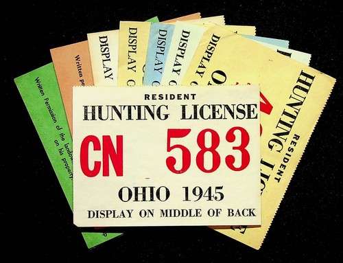Ohio Resident Lot Of 8 Hunting & Trapping License Tags All 1945-1957 | eBay
