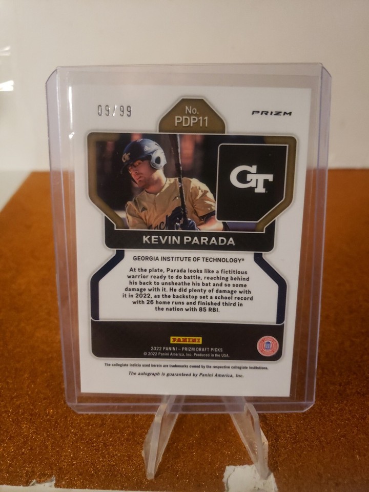2022 Panini Prizm Draft Kevin Parada Auto Blue #d /99 Georgia Tech New ...