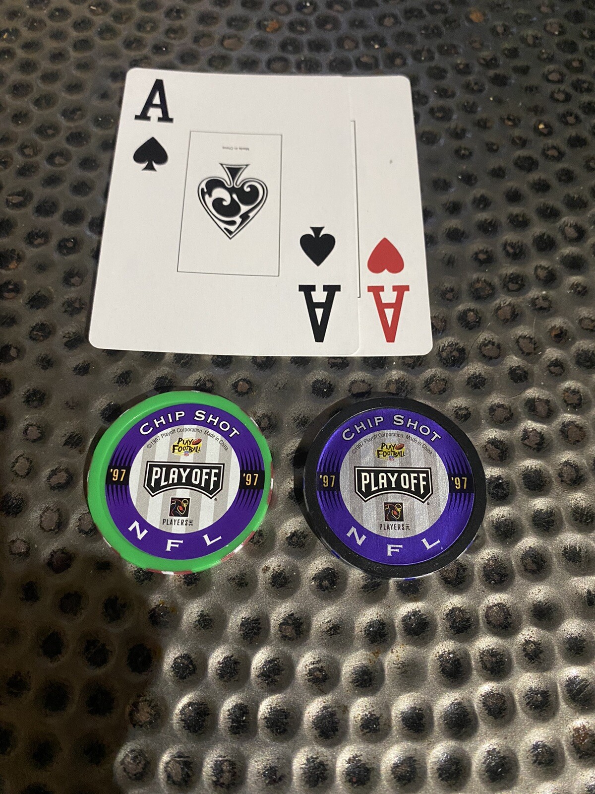 NFL Playoff 1997 Eric Bieniemy CHIP SHOTS Lot Of 2 Bengals Poker Chips ...