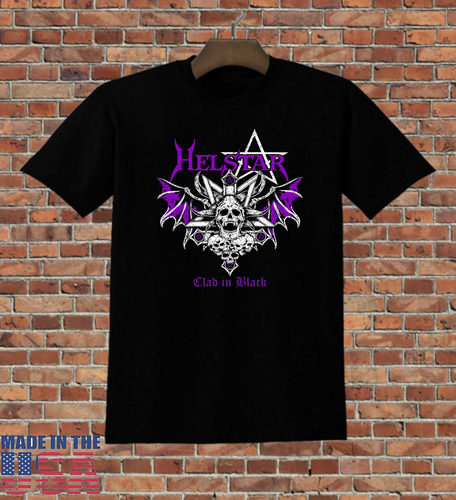 Helstar Band Clad In Black Black Cotton T Shirt Full Size S-5XL | eBay