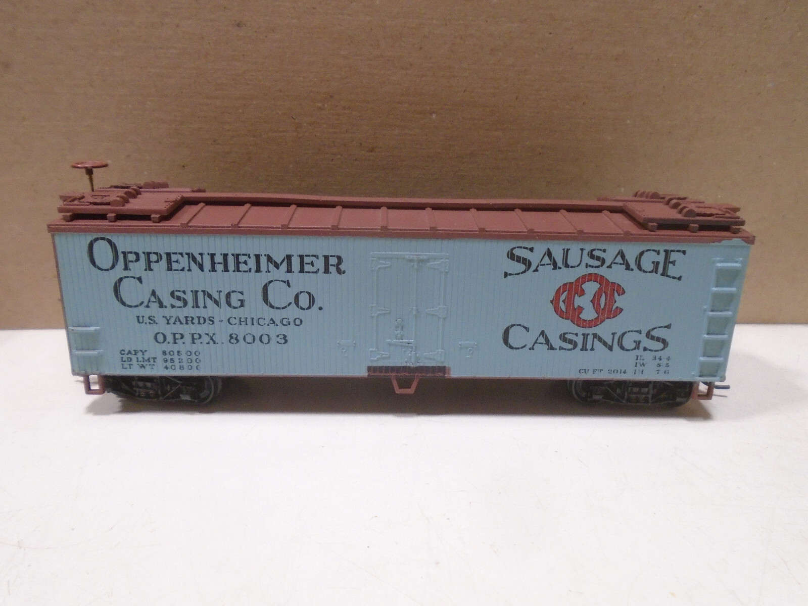 TRAIN MINIATURES #8064 OPPENHEIMER CASING CO WOOD REFFER NEW IN ...