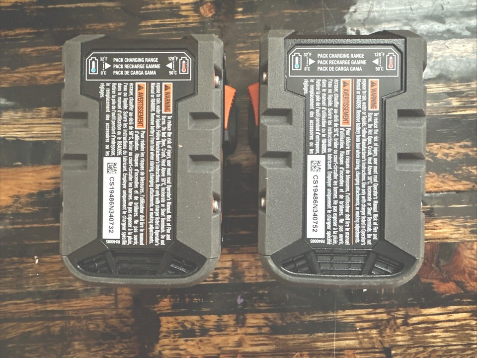 2 RIDGID 18 VOLT HYPER LITHIUM-ION BATTERIES - R840085 | eBay