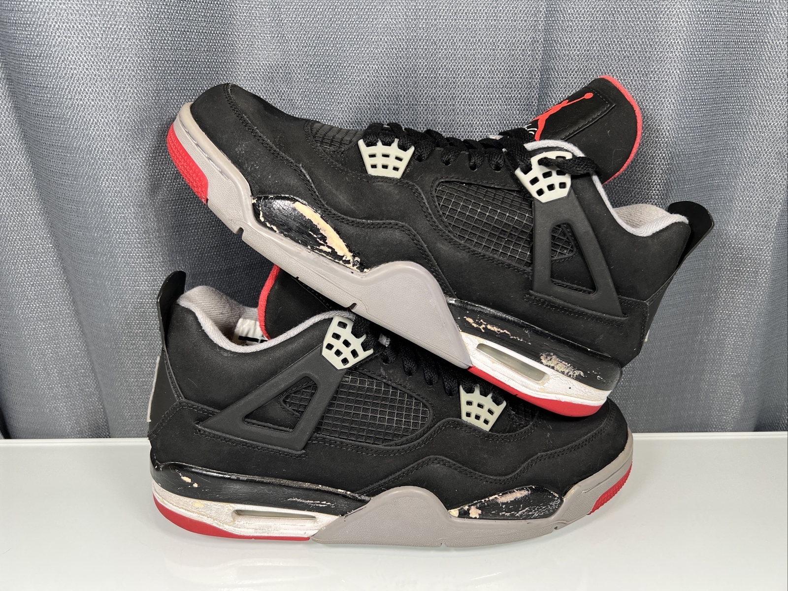 NIKE AIR JORDAN 4 RETRO OG BRED BLACK 308497-089 Size… - Gem
