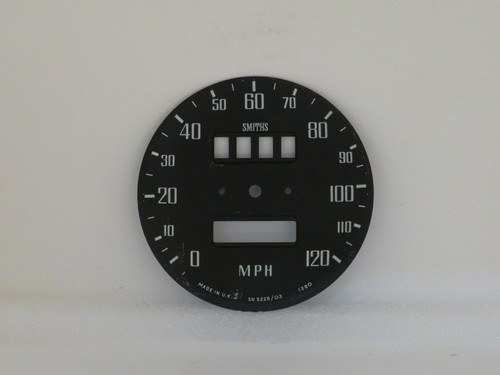 Speedometer Dial Face Plate 120MPH Smiths Fits MGB Non-Overdrive SN5226 ...