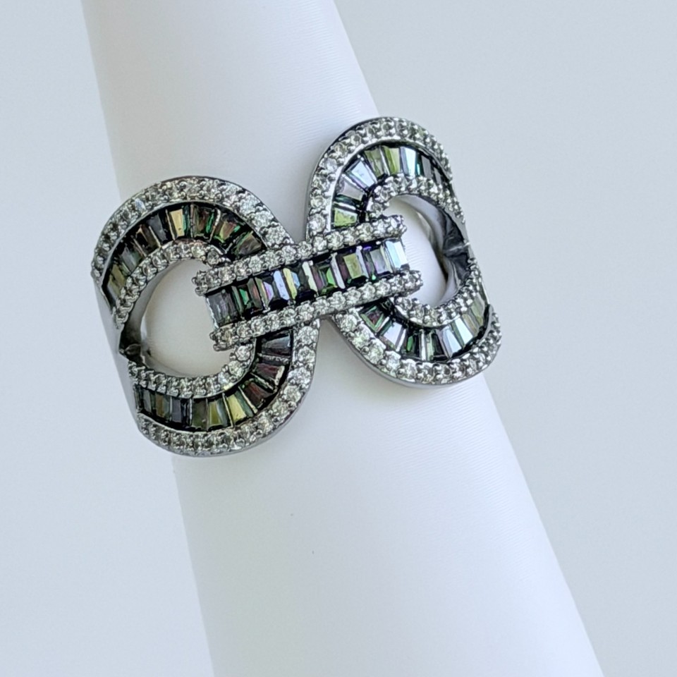 Bomb Party June Ring Sz 10 "Linked By Love" Alexandrite on Rhodium ...