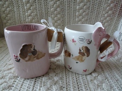 Rae Dunn Disney LADY & THE TRAMP LADY & PUPPIES 1 Double Sided 2 Mug ...