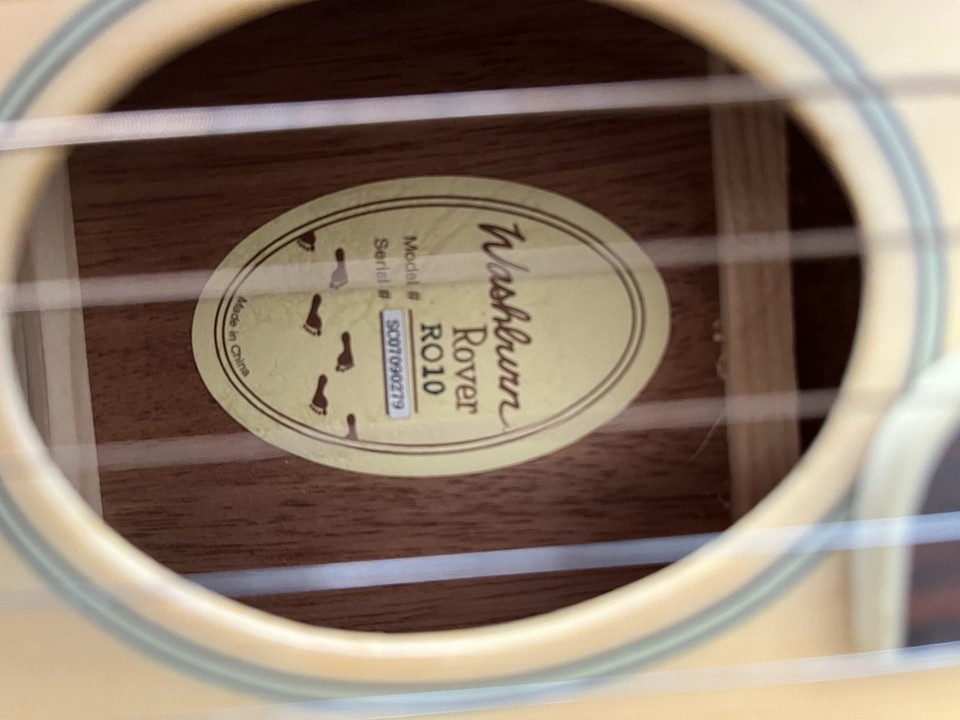 Washburn Rover Ro 10 Travel Acoustic Guitar Mahogany Back Sides with ...