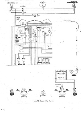 MG TD CHASSIS WIRING DIAGRAM CHART 2PGS | eBay UK