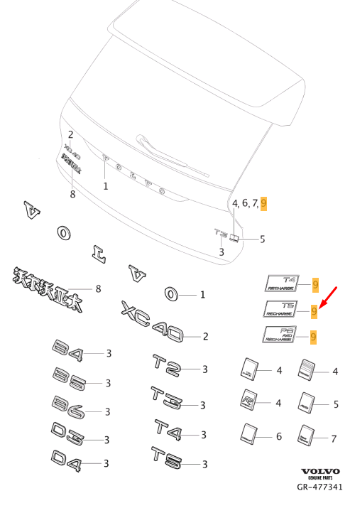Logo VOLVO t5 Reloads V40 V50 V60 S40 S60 S90 V90 XC70 XC60 Polestar ...