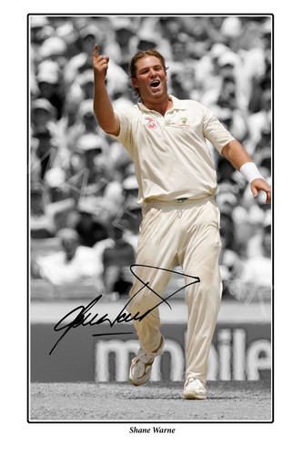 Shane Warne large autograph signed 12x18 inch poster - Top Quality ...