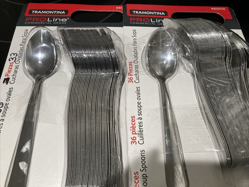 Tramontina Pro Line Commercial Grade Stainless Steel Oval SOUP SPOONS ...