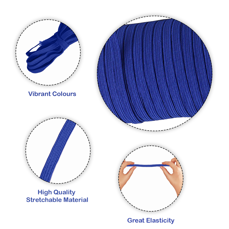 Coloured Elastic Cord Soft Stretch Stretchable 5mm Flat Choose Colour ...