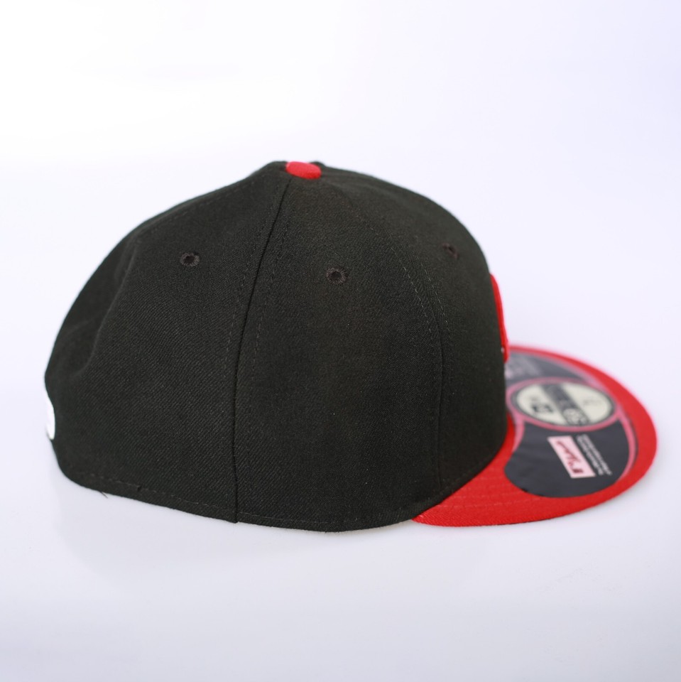 New Era Cincinnati Reds Black / Red Fitted Cap MLB Hat | eBay