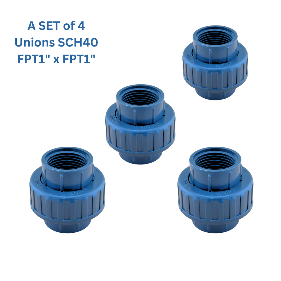 PVC Union Coupling Pipe Fitting; FIP (1" FPT x 1" FPT); SCH40, Grey ...