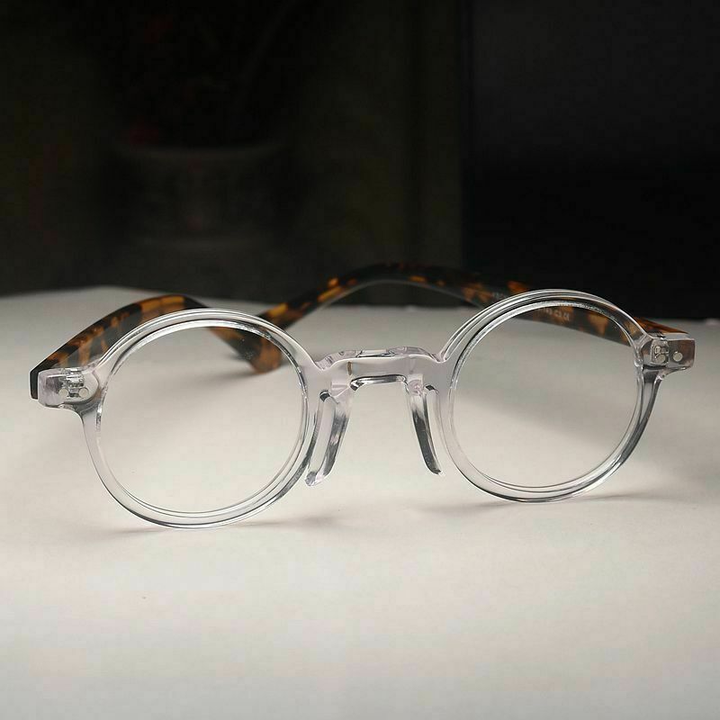 Vintage round clear eyeglasses mens crystal round glasses frame ...