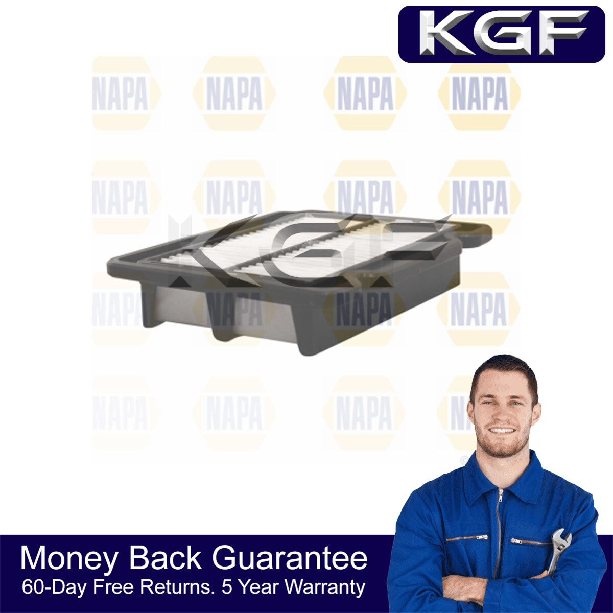 KGF Air Filter Fits Chevrolet Aveo 2003- Daewoo Kalos 2002- 1.2 1.4 ...