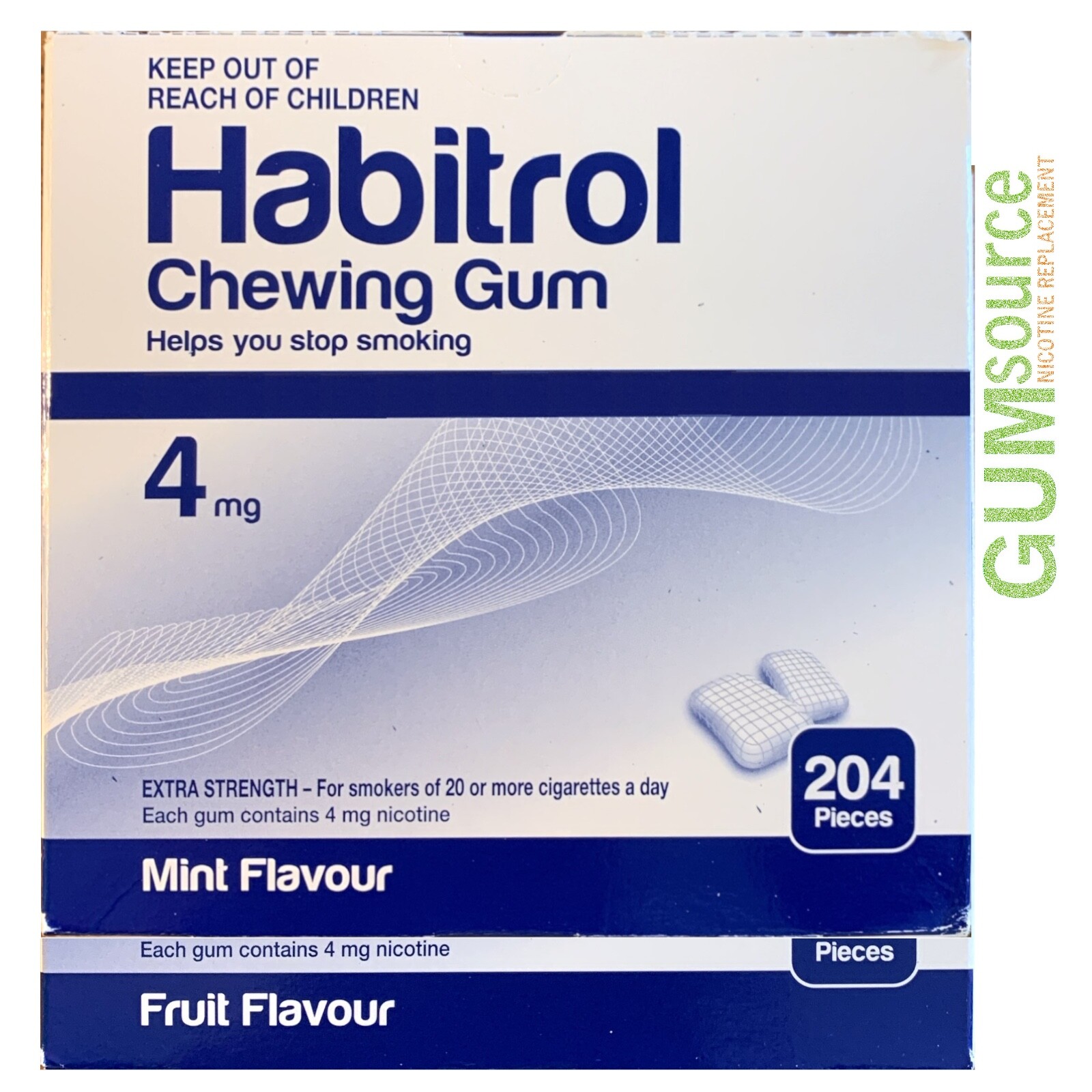 Habitrol 4mg Bulk COMBO MINT & FRUIT 4 boxes 816 pieces Nicotine Gum | eBay