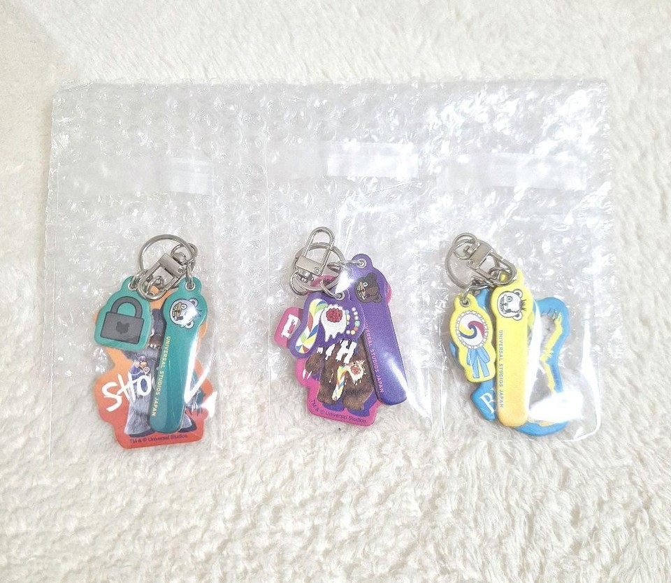 Universal Studios Japan Hamikuma Leather Keychain Charm Set Complete 3 ...