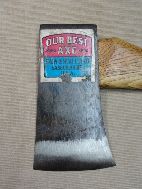 Snow & Nealley Co Bangor Maine ME Axe Ax 2 1/2 lb Head Original Label ...