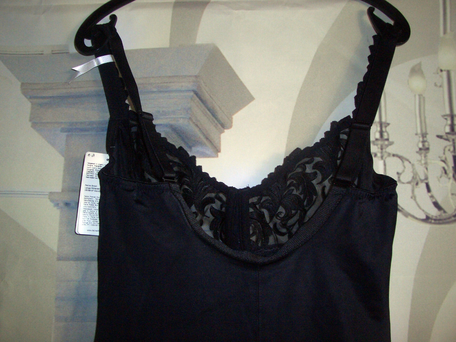 Hochwertiger bestickter Mieder Body Korselett Gr 80 F schwarz Felina ...