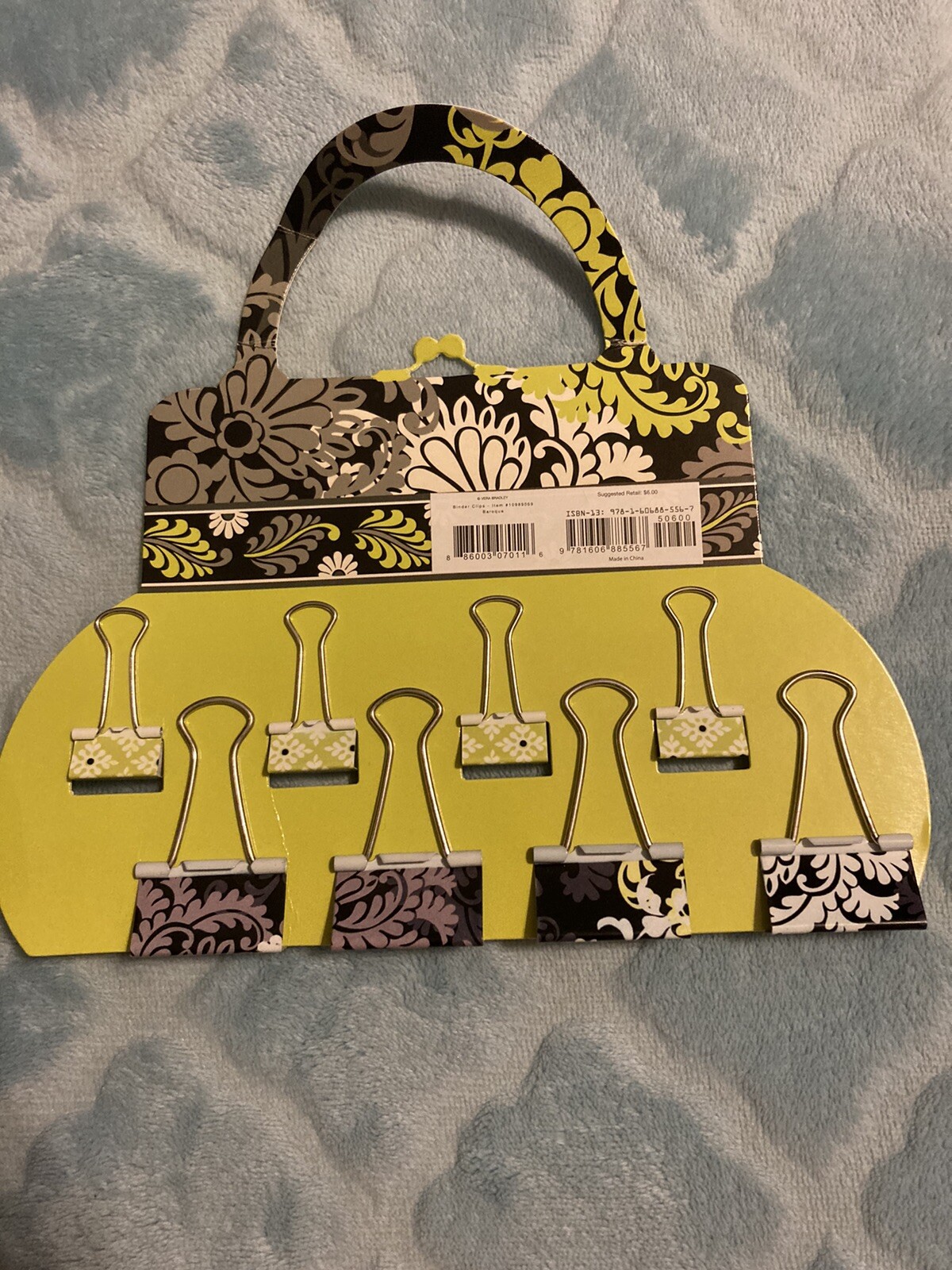 Vera Bradley BINDER CLIPS BAROQUE 8 Clips for Tote Backpack floral NEW ...