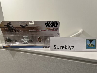 Star Wars Hot Wheels: 3 Pack Mandalorian Speeder, Razor Crest, & The ...