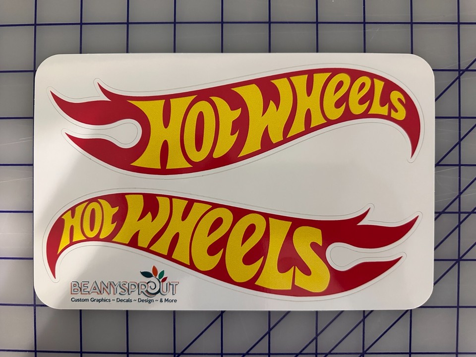 Hot wheels logos 8"l x 2.5"h (each decal) left and right side decal ...