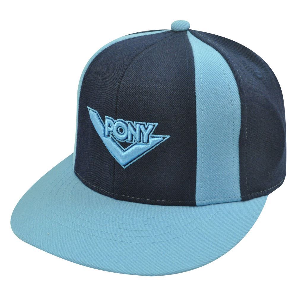 Pony Navy Light Blue Hat Cap Flat Bill Unisex Small | eBay