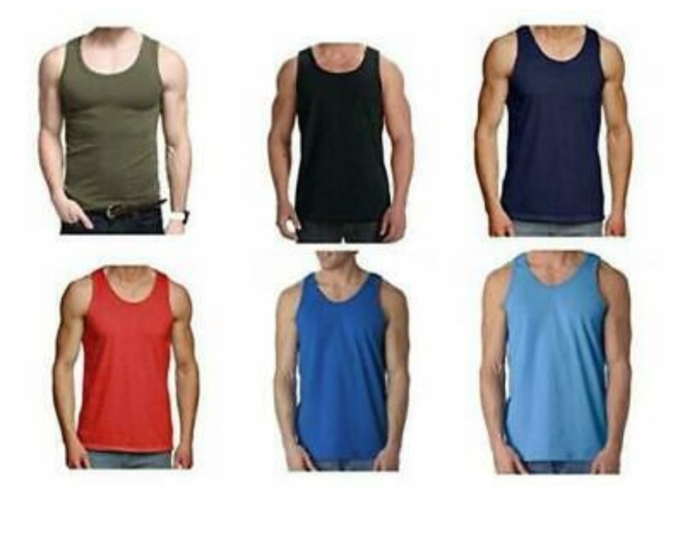 MEN'S IMPROVED VESTS MULTI COLOUR ASSORTED/PLAIN BLACK VEST 6 PACKS ...