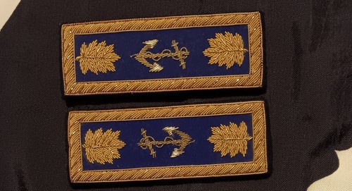 Bullion Wire O4 LCDR Gold Oak Leaf Shoulder Hard Board US Military USN ...