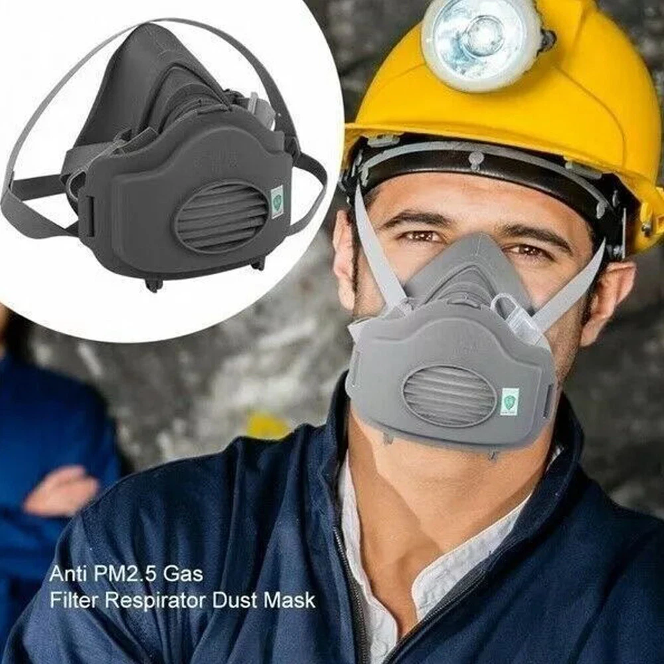 Half Face Shield Respirator Dust Mask for Painting Sanding Woodworking ...