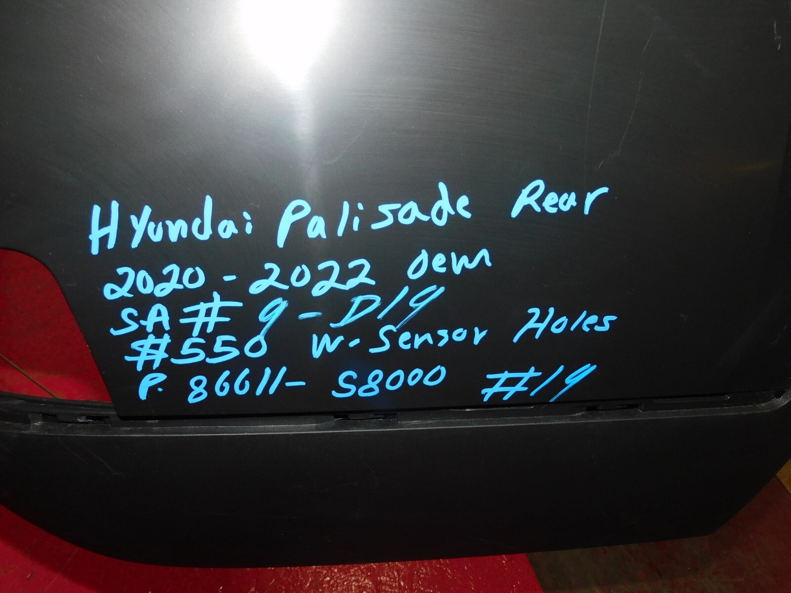 2020 2022 HYUNDAI PALISADE REAR BUMPER COVER OEM WITH SENSOR HOLES | eBay