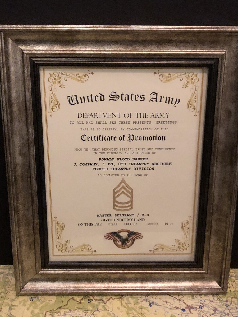 Us Army Promotion Certificate Template Military Order Honor
