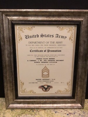 MASTER SERGEANT / MSG (E-8) U.S. Army ~ Commemorative Promotion ...