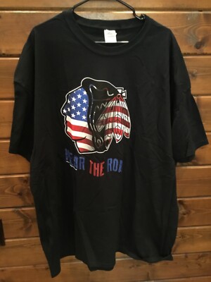 Chicago Blackhawks Hear The Roar USA Flag Black Gildan Heavy Cotton 3XL ...