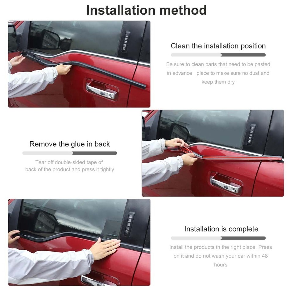 WINDOW SILL TRIM MOLDINGS OVERLAY STRIP COVER KIT FOR CHEVY SILVERADO ...