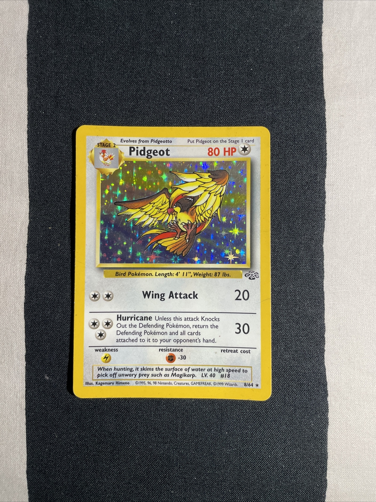 Pokémon TCG Pidgeot Jungle 8/64 Holo 1999-2000 Wizards Base Set ...