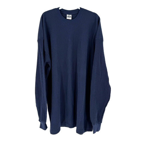John Son Waffle-Knit Thermal Shirt Men's 5XL Blue Super Heavyweight ...