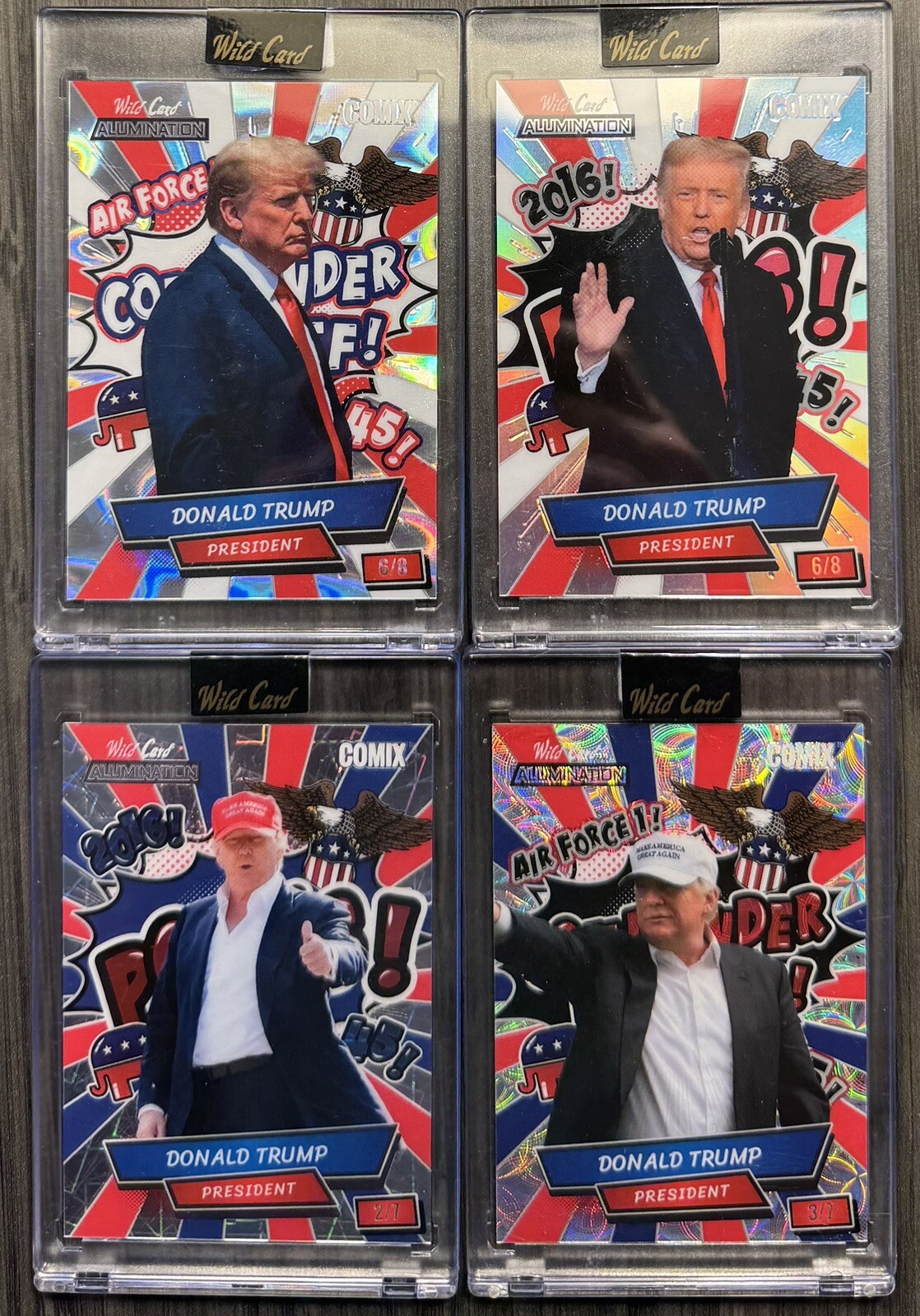 Donald Trump 2024 Wild Card Allumination Comix - 4 Card Lot - 6/8 2/7 6 ...